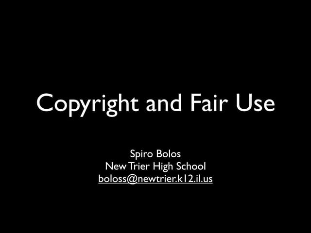 Copyright Law, Fair Use, Creative Commons, And The Public Domain