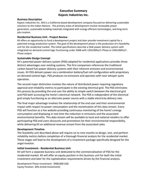 Executive Summary Template Executive Summary Template