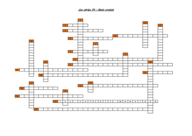 Les mots croisés de terminologie médicale de la 1 st2s 2