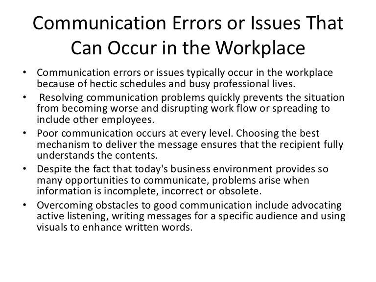 communication errors