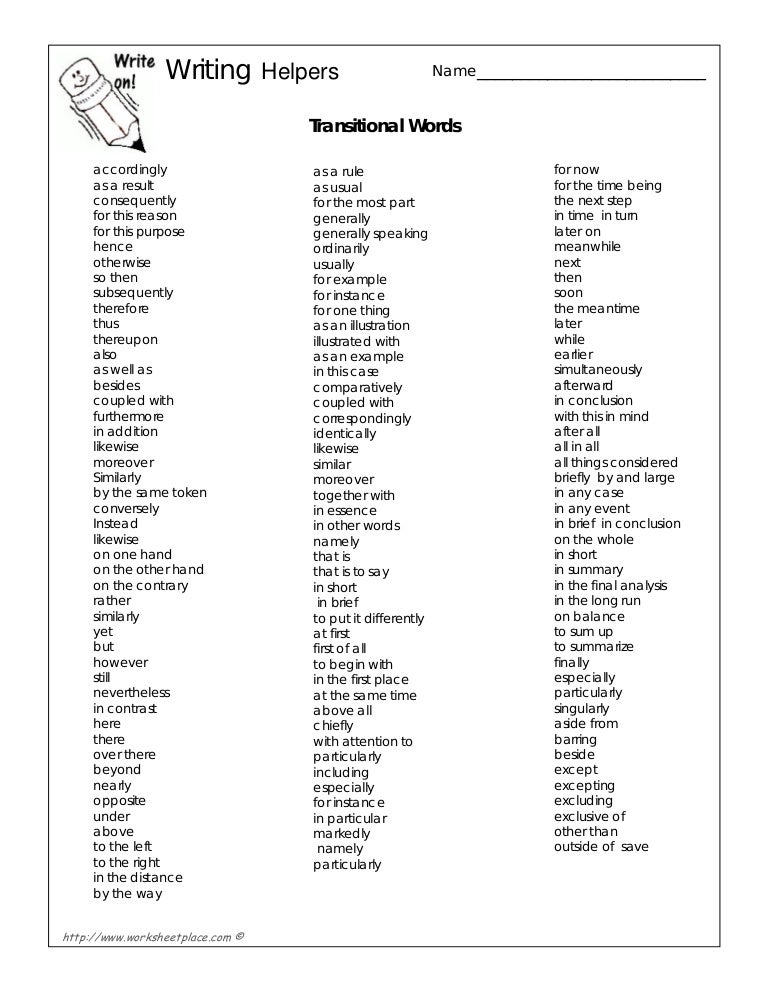 Transitional Words Transitional Words