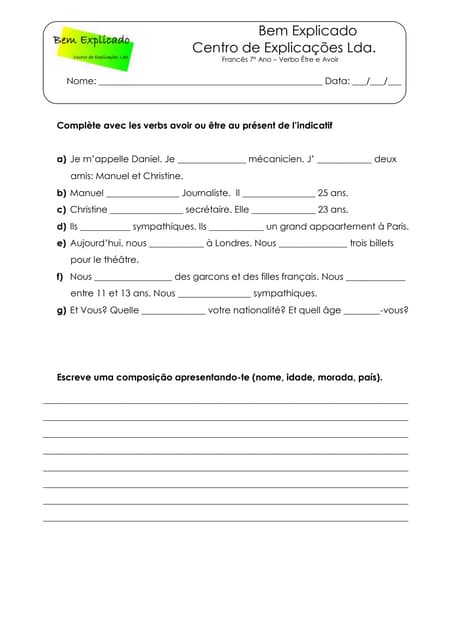 Resumo De Francês