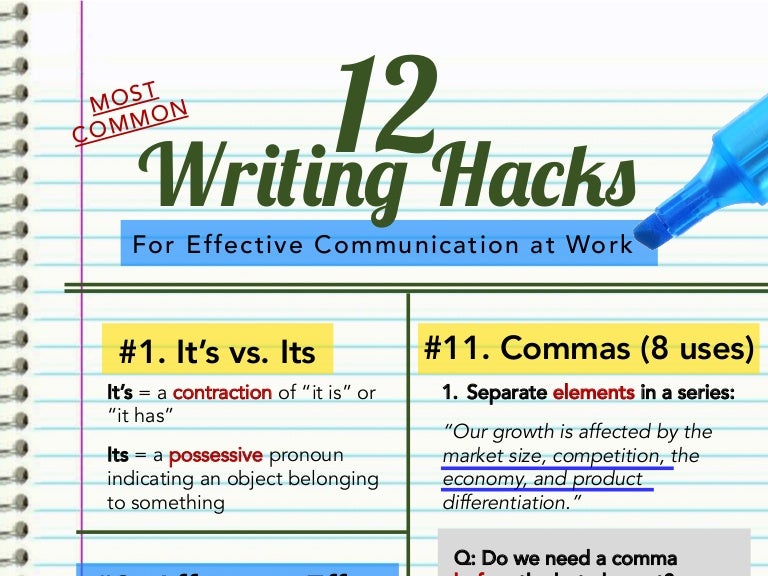 12 Most Common Writing Hacks for Effective Communication at Work