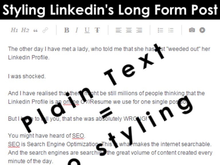 Linkedin Long Form Post Styling Infographic by DrLinkedin.com
