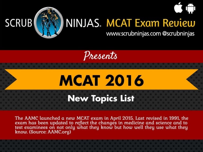 MCAT 2016 NEW Topics List (Infographic)