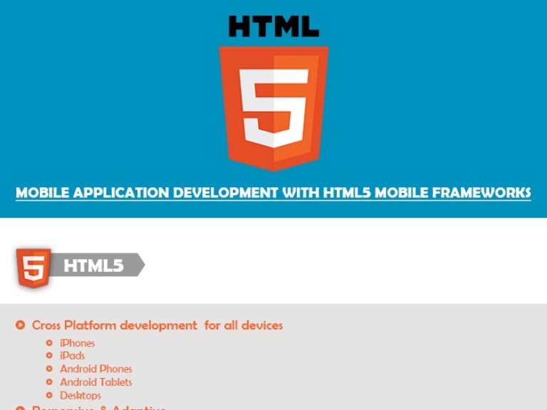 Mobile Application Development with HTML5 Mobile Frameworks