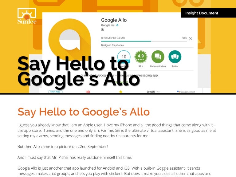 Say Hello to Google’s Allo