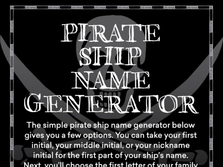 Pirate Ship Name Generator Pirate Ship Name Generator
