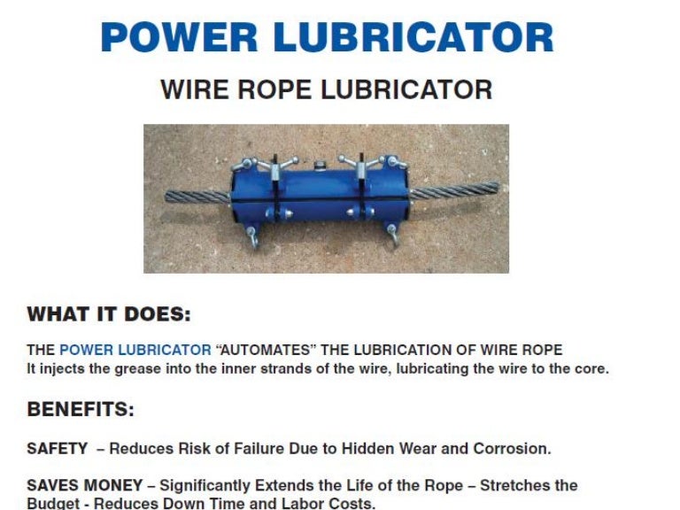Wire rope lubricator from Project Sales Corp