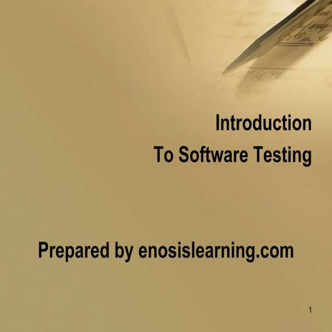 Introduction To Testing by enosislearning.com | PPT