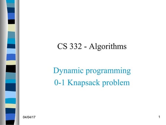Knapsack Problem Using Dynamic Programming Ppt Programming 1350