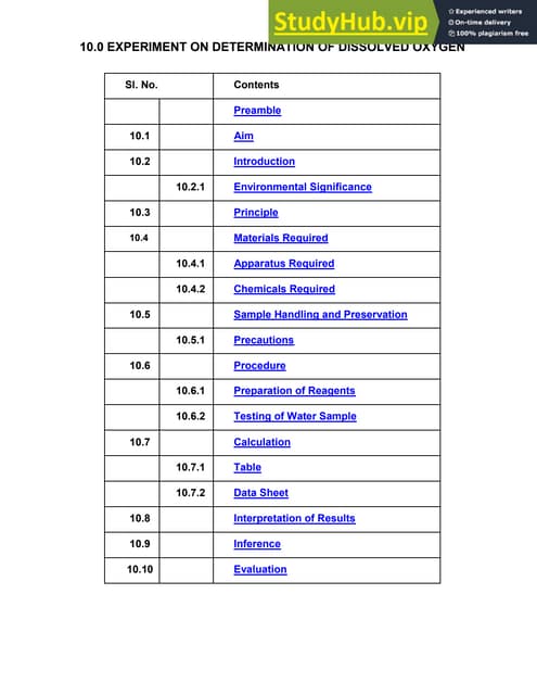 Dissolved oxygen and its method of determination | PPTX | Chemistry ...