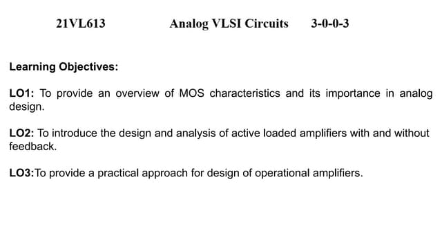 Analog Vlsi Circuitsbeforemidmergedpdf
