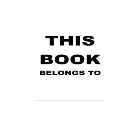 0. This Book Belongs To - Handout Book Cover | PDF