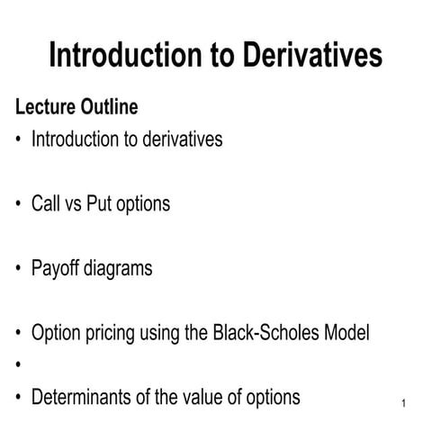 0 Introduction To Derivatives Lecture Ppt