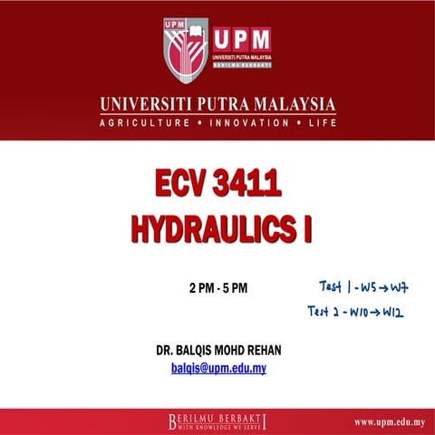 UPM Civil engineering hydraulic year 2 2023 | PDF