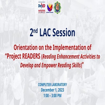 Orientation on the Implementation of “Project READERS (Reading ...