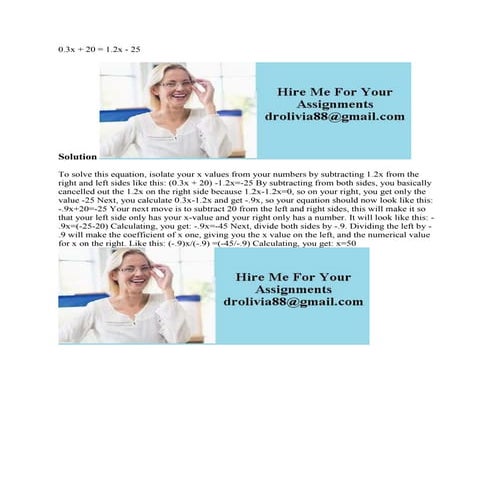 0-3x + 20 - 1-2x - 25Solution To solve this equati.docx