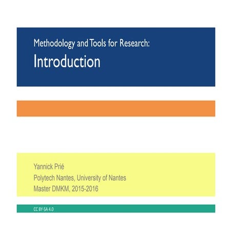 Tools and Methodology for Research: Introduction | PPT