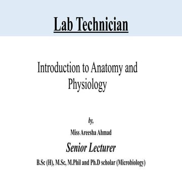 Introduction to Anatomy and Physiology for Lab Technicians | PPTX