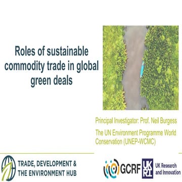 Roles of sustainable commodity trade in global green deals | PDF
