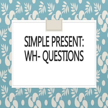 Wh-questions (B3) 2 | PPTX
