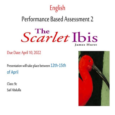 Scarlet Ibis Quotes