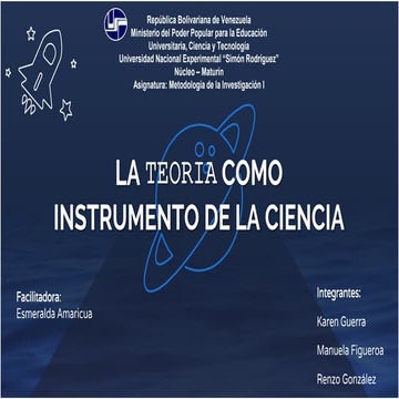 La Teoría Como Instrumento de La Ciencia | PPTX
