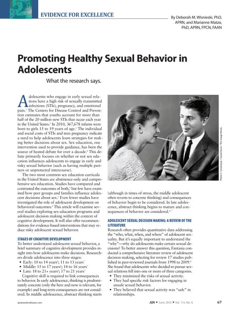 Sex, STDs and Adolescents | PPT