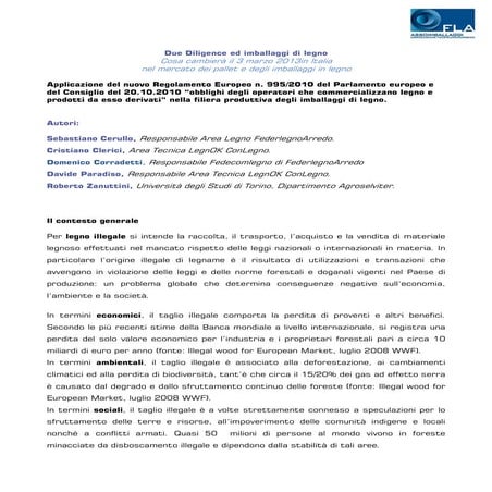 Imballaggi di legno e Due Diligence: cosa cambierà nel 2013 | PDF