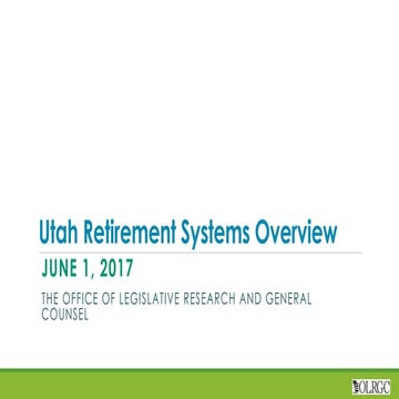 Utah Retirement Systems Overview | PDF