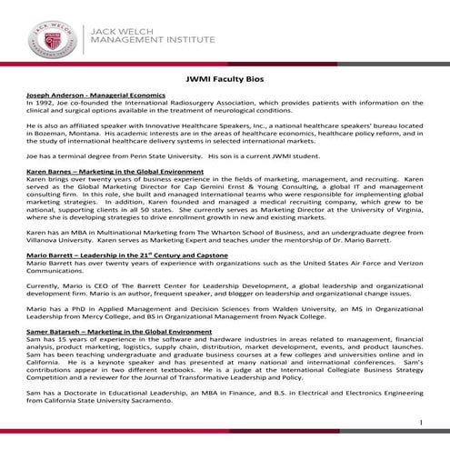 Faculty Bios as of 5-29-15 | PDF