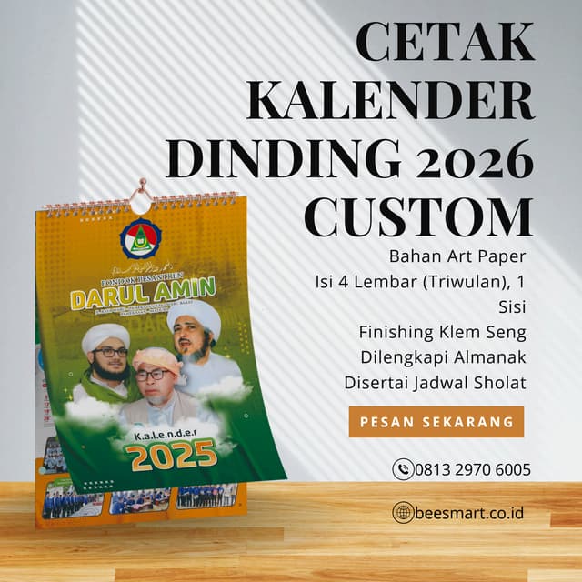 Cetak Kalender Dinding 2026 with beesmart.id
