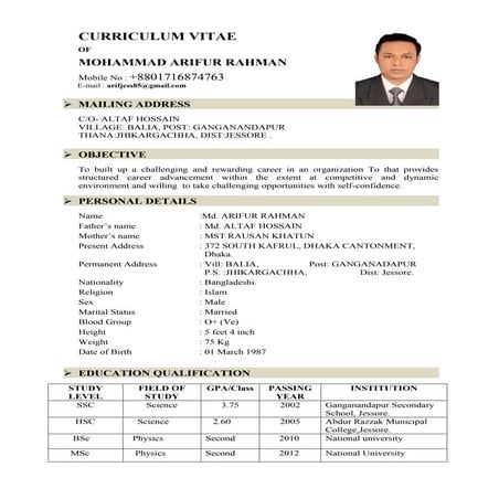 Resume | DOC | Islam | Religion & Spirituality