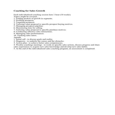 Coaching 4 Sales Growth | PDF