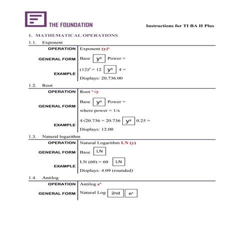 000 instructions for TI BA II Plus | PDF