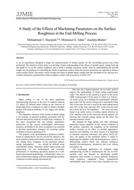 Investigations Of Machining Parameters On Surface Roughness In Cnc Milling Using Taguchi