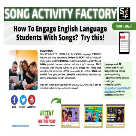 How To Engage English Language Students With Songs? Try This! | PPT