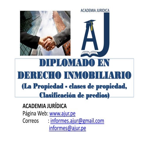 Derecho Inmobiliario -La Propiedad y su clasificación | PDF