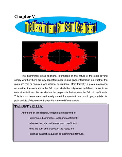 nature of the roots and discriminant | PPT