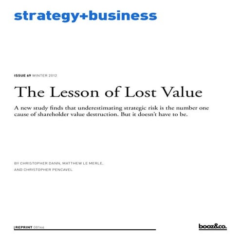 The Lesson of Lost Value | PDF
