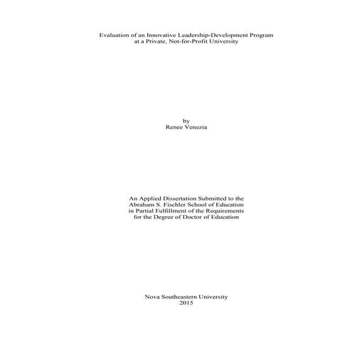 Leadership Development Program Evaluation Dissertation FINAL_Venezia | PDF