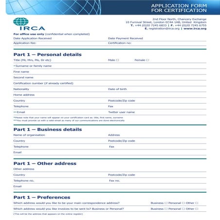 001 irca application_form | PDF