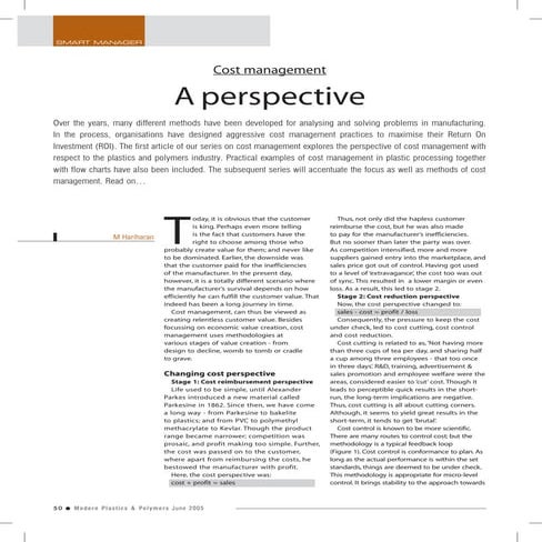 Cost Management - A Perspective | PDF