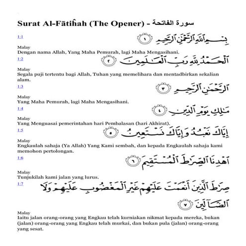 001 surat al fatihah | PDF
