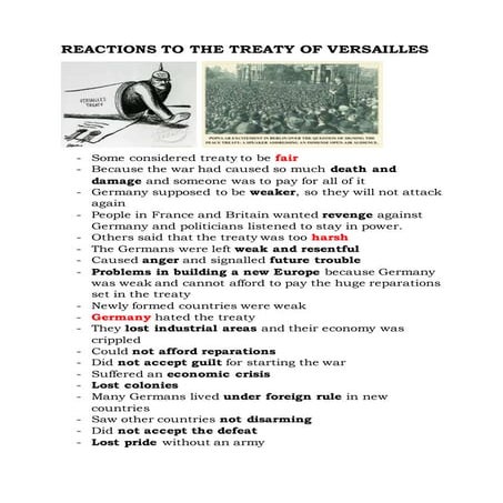 HISTORY IGCSE REVISION CARDS - 001. TREATY OF VERSAILLES | DOCX