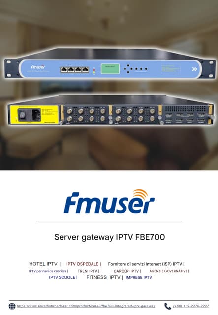 حلول FMUSER لشبكات IPTV والألياف الضوئية للفنادق لأنظمة الضيافة | PDF