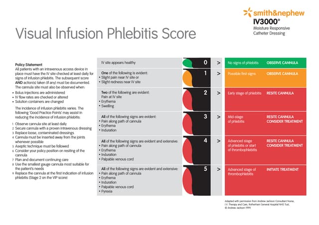 Introduction to the Visual Infusion Phlebitis (VIP) score | PDF