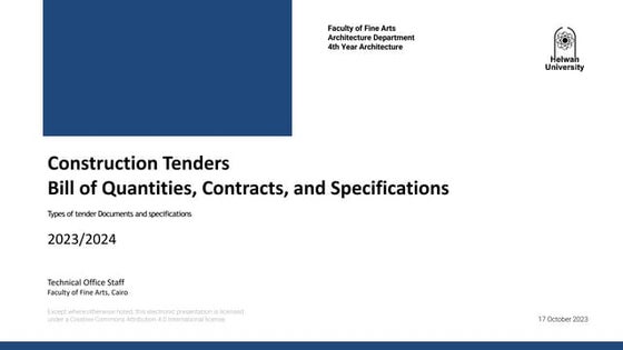 Construction tender process | PPTX