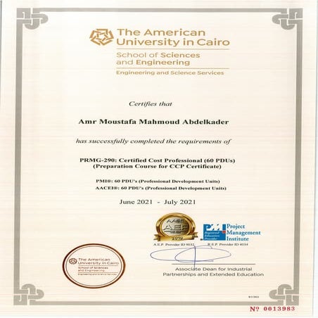 Certified Cost Professional (preparation course) | PDF